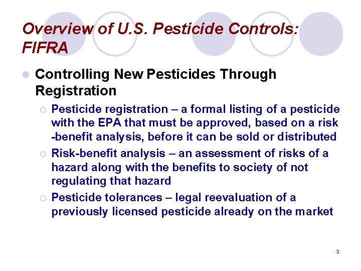 Chapter 19 Controlling Toxic Chemicals Production Use and