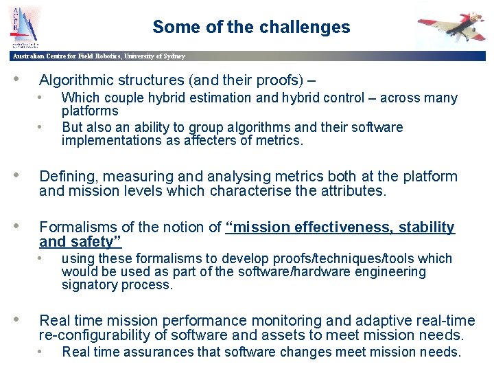 Australian Centre for Field Robotics University of Sydney