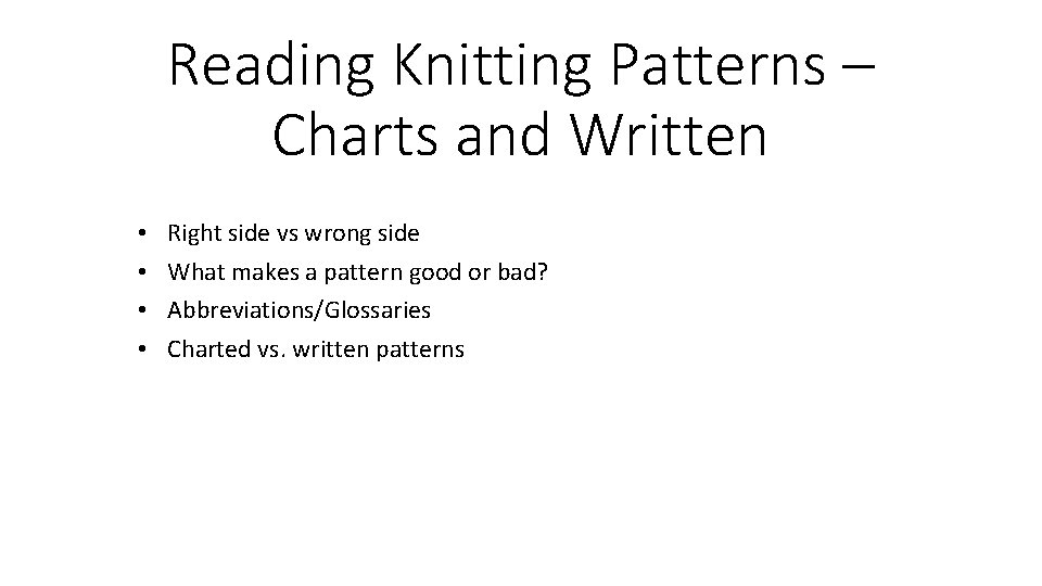Reading Knitting Patterns Charts and Written Right side