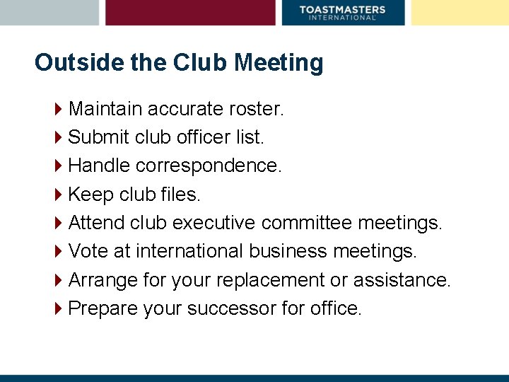 CLUB OFFICER TRAINING SECRETARY PRESENTED BY NARITA RAI