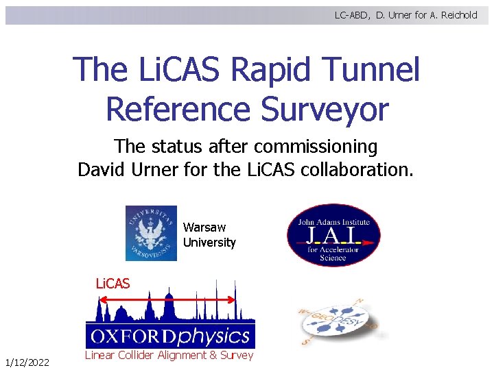 LCABD D Urner for A Reichold The Li