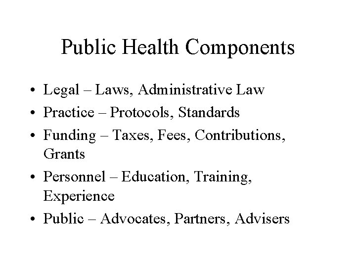 Images of Public Health The System and Social