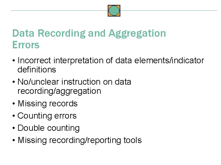FP Data Quality Problems Name Data for Impact