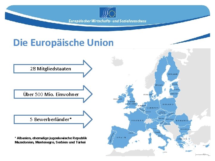 Die Europische Union 28 Mitgliedstaaten ber 500 Mio