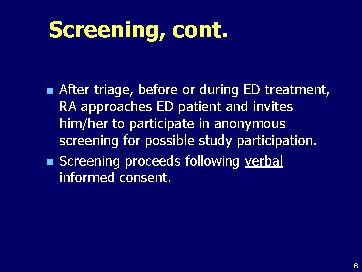 Screening Procedures to Identify Problematic Substance Users in