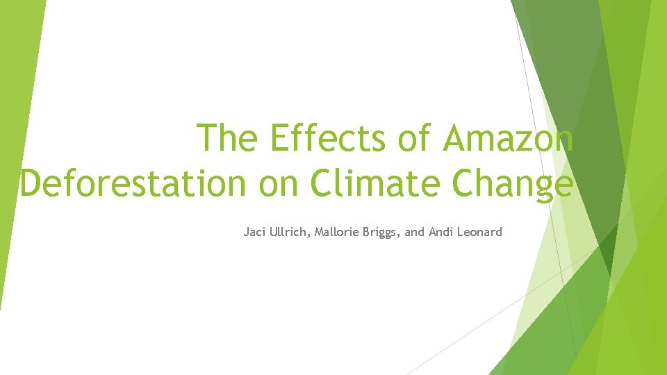 The Effects of Amazon Deforestation on Climate Change