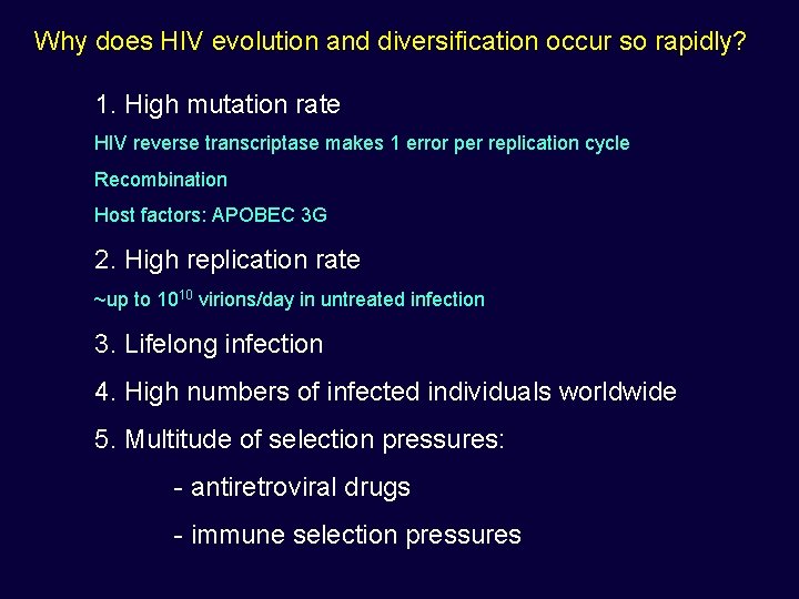 HIV1 evolution in response to immune selection pressures