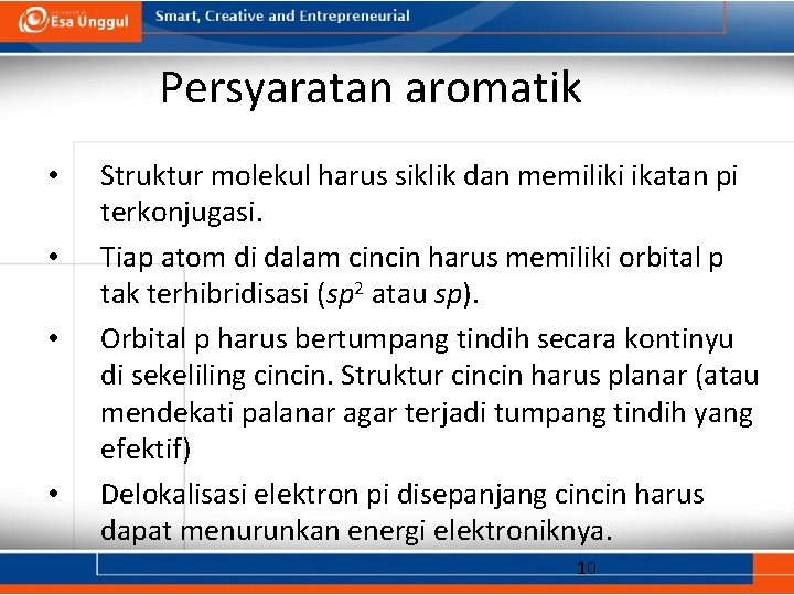 Senyawasenyawa Aromatik PERTEMUAN 10 Harizal S Pd M