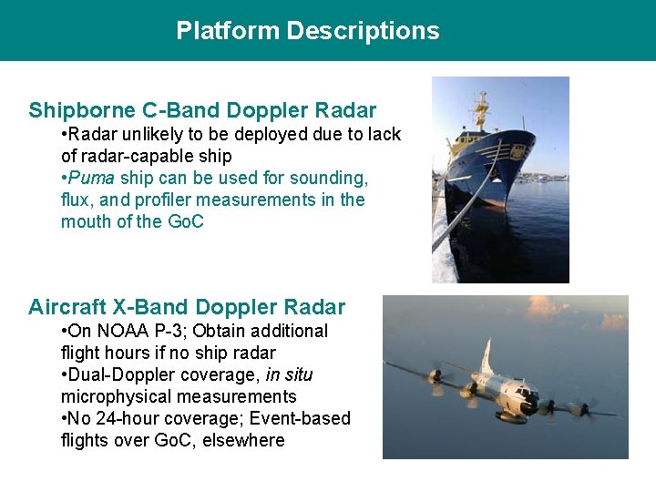Science Plan for Radar Observations During NAME NSF