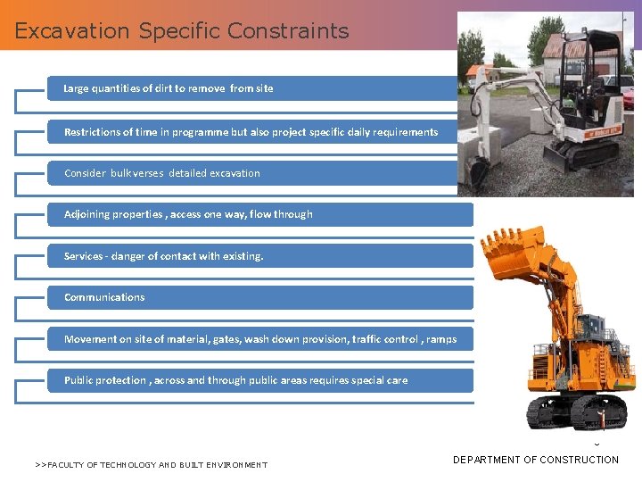 Planning and Organising Two Plant and Equipment Excavation