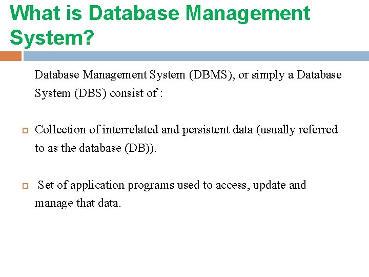 Introduction to Database Management System Poonam Mehta Lecturer