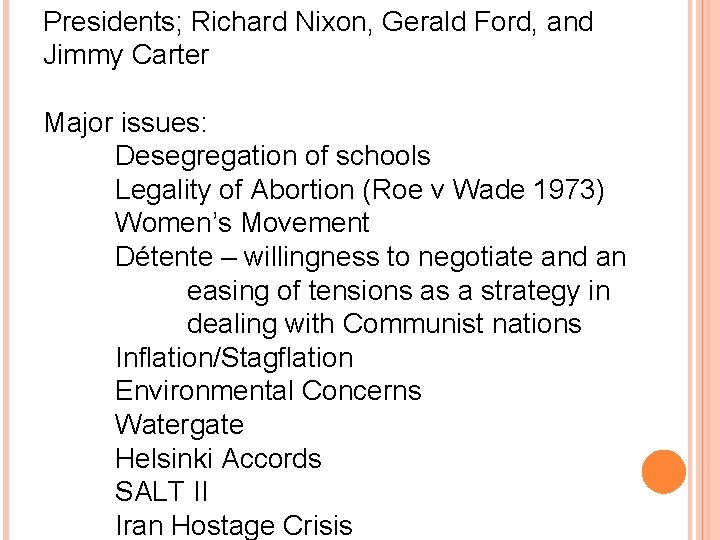 Presidents Richard Nixon Gerald Ford and Jimmy Carter