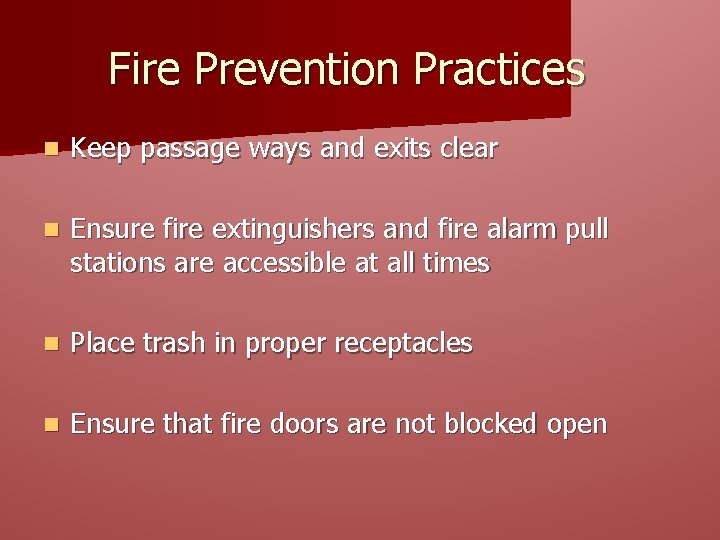 Fire Safety Chemistry of Fire burns because there