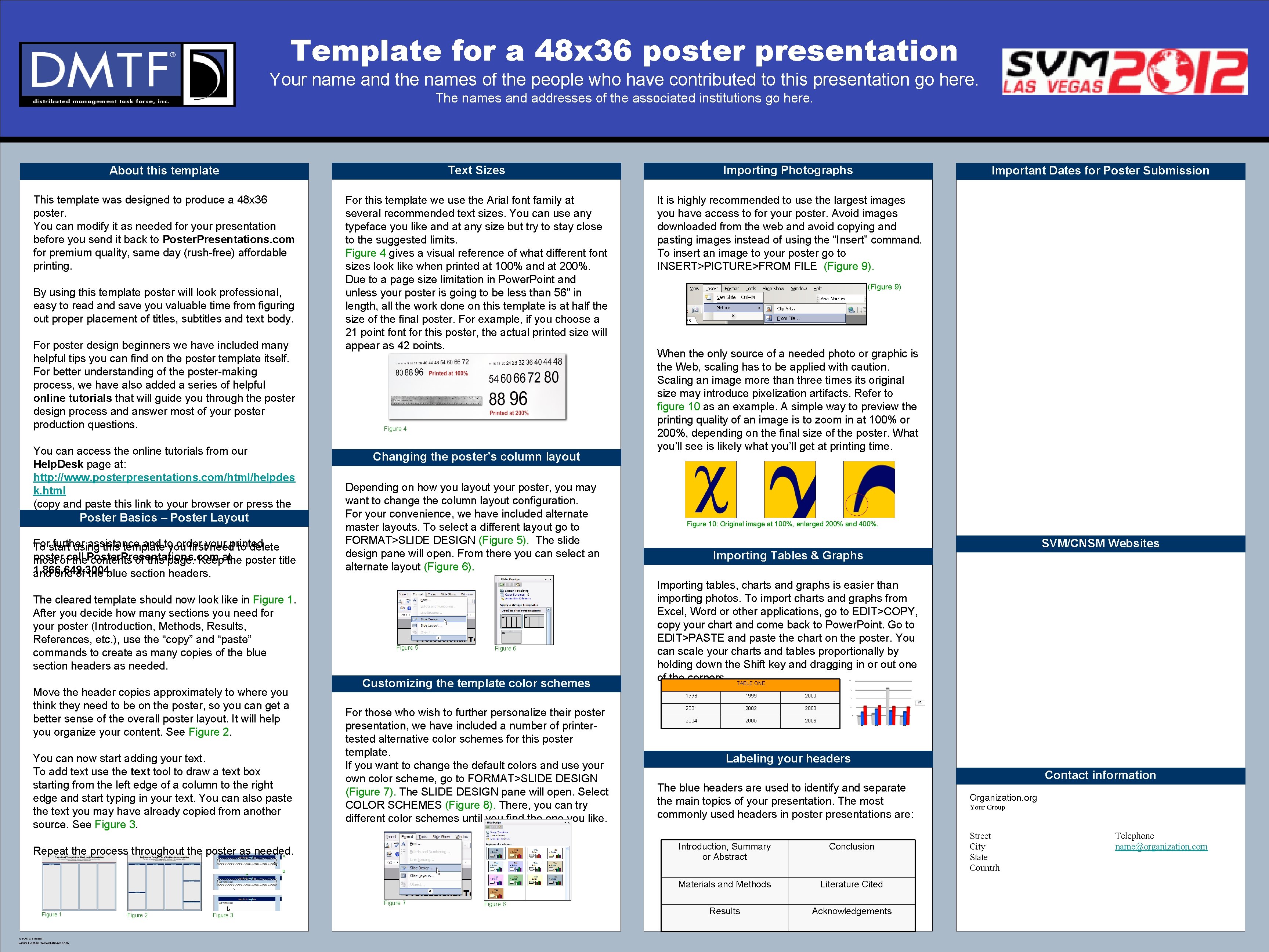 Template for a 48 x 36 poster presentation
