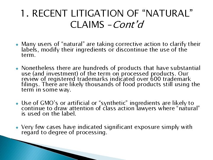 The Use of NATURAL in Food Labeling FDAs