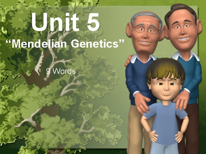 Unit 5 Mendelian Genetics 9 Words Organism with