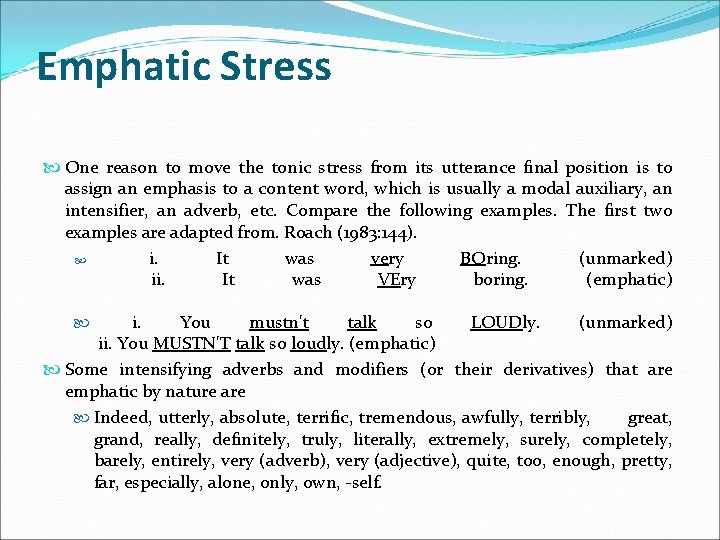 STUDY OF ENGLISH STRESS AND INTONATION PREPARED BY