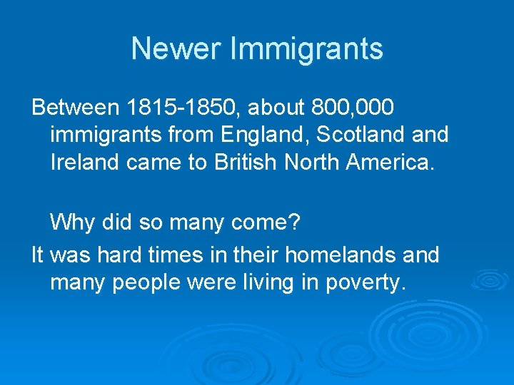 The People of British North America This section