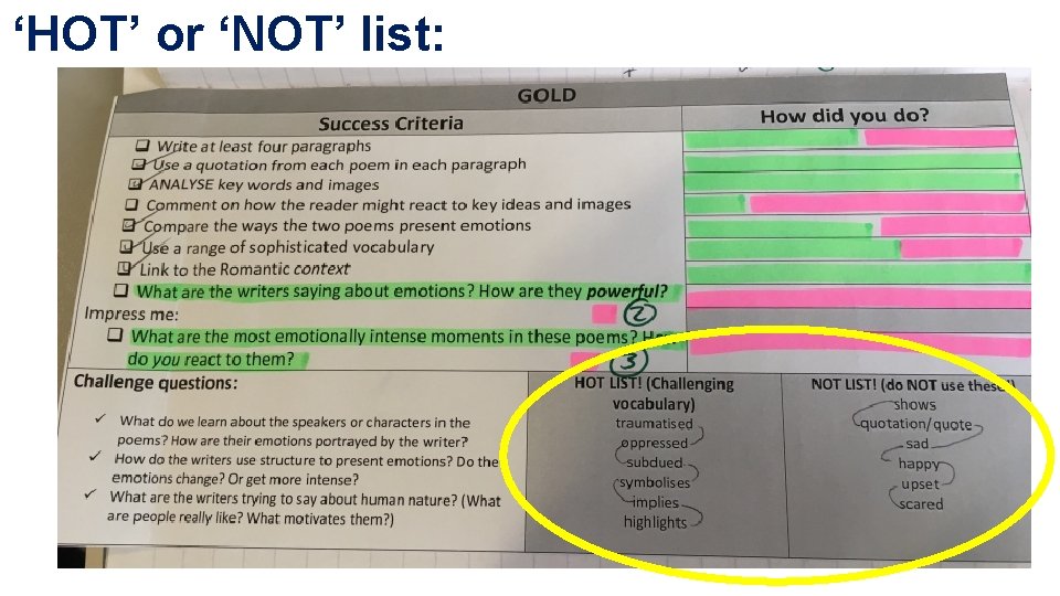 Vocabulary Flood Hypothesis students cant express high level