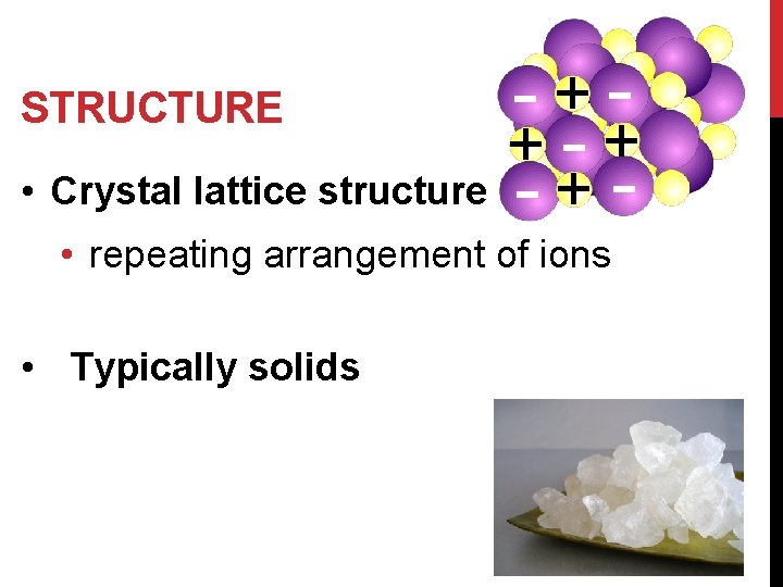 IONIC BONDING IONIC BONDING Usually between metal nonmetal