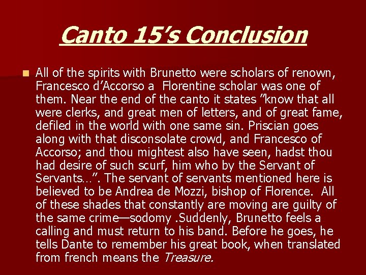 Dantes Inferno Canto 15 Compiled by William Boyce