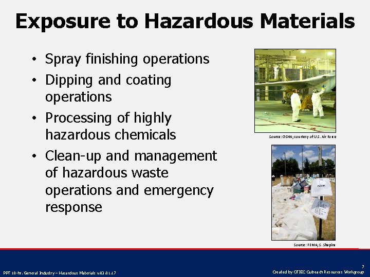 Hazardous Materials OSHA 10 hour Outreach Training General