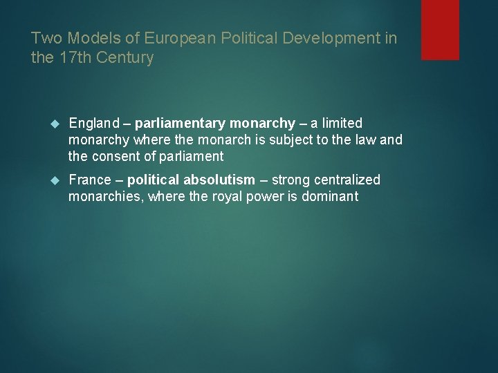 Two Models of European Political Development in the