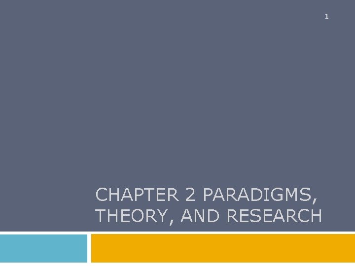 1 CHAPTER 2 PARADIGMS THEORY AND RESEARCH Chapter