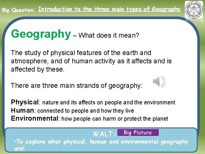 Big Question Introduction to the three main types