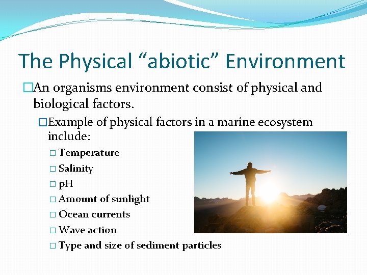 Fundamentals of Ecology Table of content How organisms