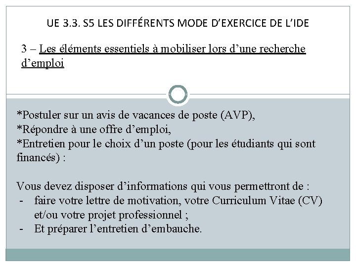 UE 3 3 S 5 LES DIFFERENTS MODES