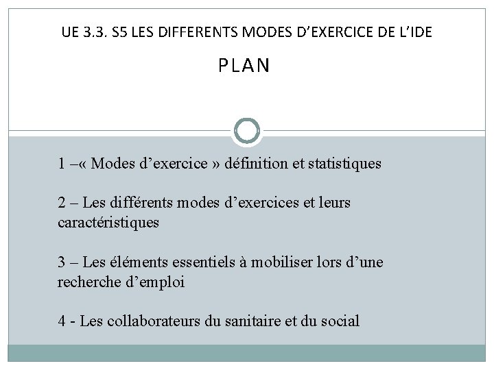 UE 3 3 S 5 LES DIFFERENTS MODES