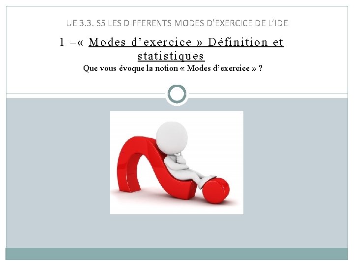 UE 3 3 S 5 LES DIFFERENTS MODES