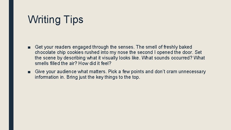 WRITING Adjunct Professor Brandy Evans Writing Tips Learn