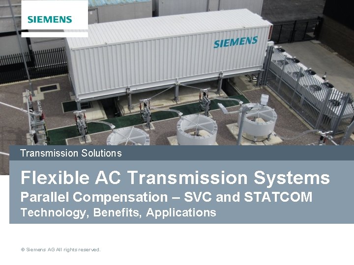 Transmission Solutions Flexible AC Transmission Systems Parallel ...