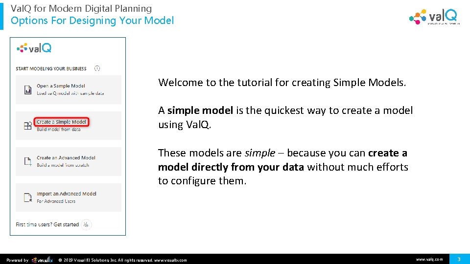 Val Q Beginners Tutorial Creating a Simple Model
