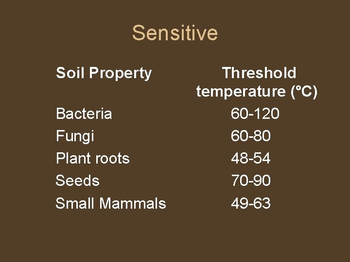 Fire Effects on Soil What are the Functions