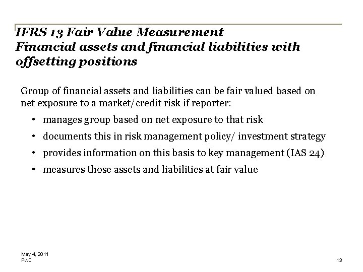 www pwc com IFRS 13 Fair Value Measurement