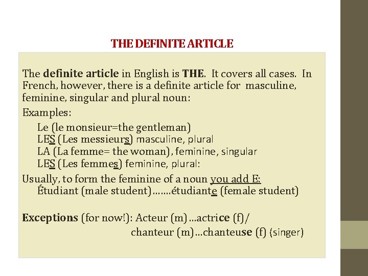 LESSON 1 A 1 NOUNS AND ARTICLES Objectives