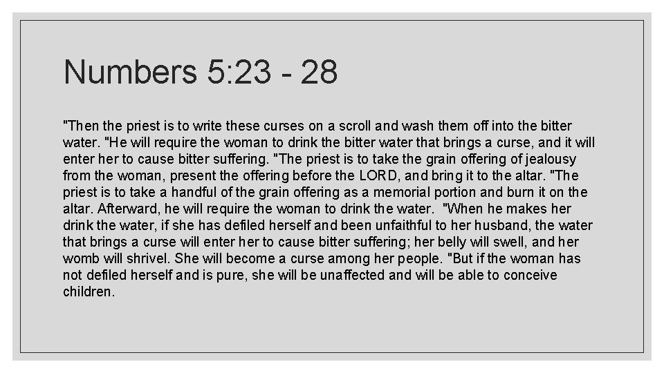 UNDERSTANDING SCRIPTURE And Handling Jealousy in Marriage Numbers