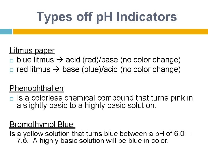 ACIDS BASES Learning Outcome C 2 Student Achievement
