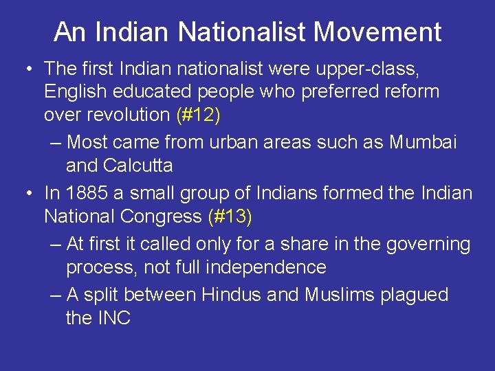 Colonial Rule in India The Sepoy Mutiny During