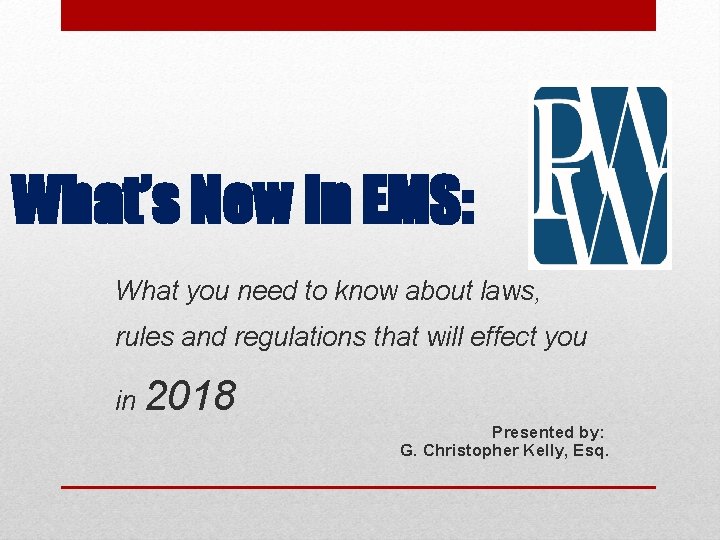 Whats New in EMS What you need to