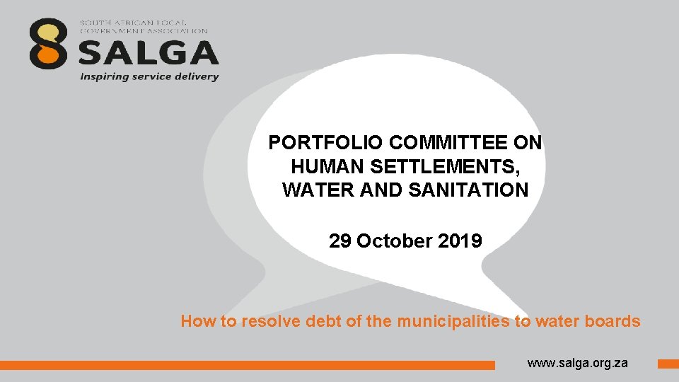 PORTFOLIO COMMITTEE ON HUMAN SETTLEMENTS WATER AND SANITATION