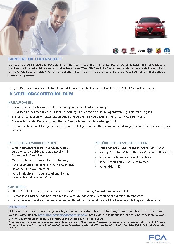 KARRIERE MIT LEIDENSCHAFT Die Leidenschaft fr kraftvolle Motoren