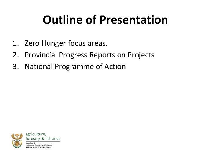 NATIONAL PROGRESS REPORT ON ZERO HUNGER 7 th