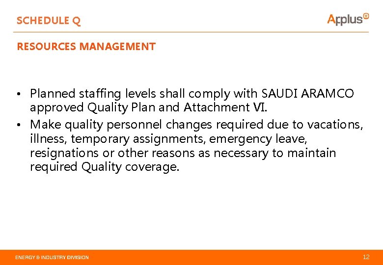 SCHEDULE Q Saudi Arabia Aprail 2020 SCHEDULE Q