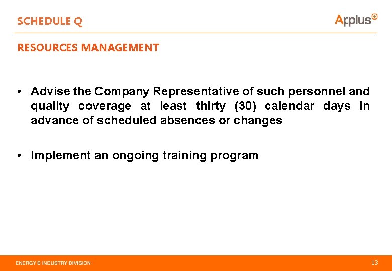 SCHEDULE Q Saudi Arabia Aprail 2020 SCHEDULE Q