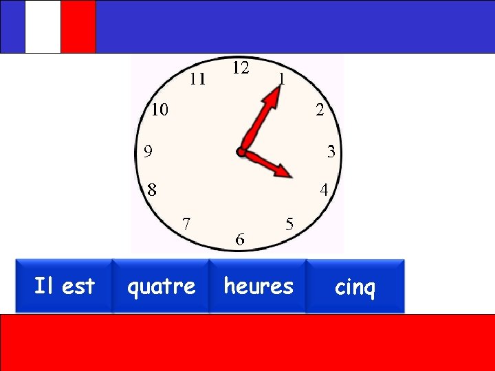 Quelle heure estil Objectives telling the time Using