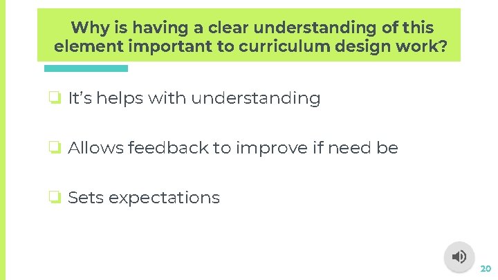 Deepening Learning Clarity of Learning Goals Team 1